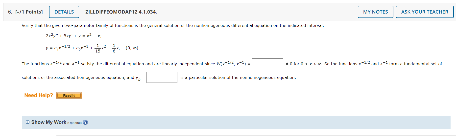 Solved Verify that the given two-parameter family of | Chegg.com