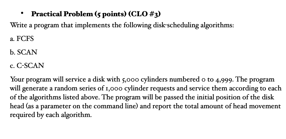 Solved Practical Problem (5 points) (CLO #3) Write a program | Chegg.com