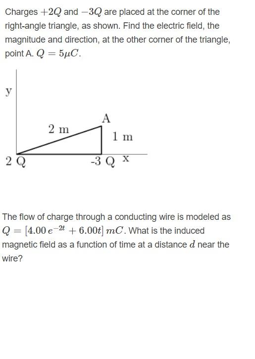 Solved Charges +2Q and -3Q are placed at the corner of the | Chegg.com
