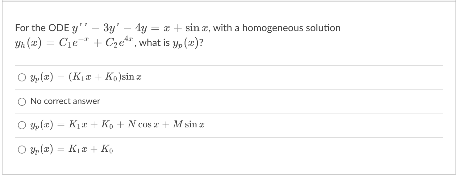 Solved Determine which of the following ODEs can be solved | Chegg.com