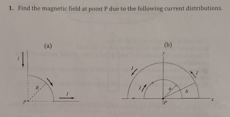 Solved 1. Find the magnetic field at point P due to the | Chegg.com