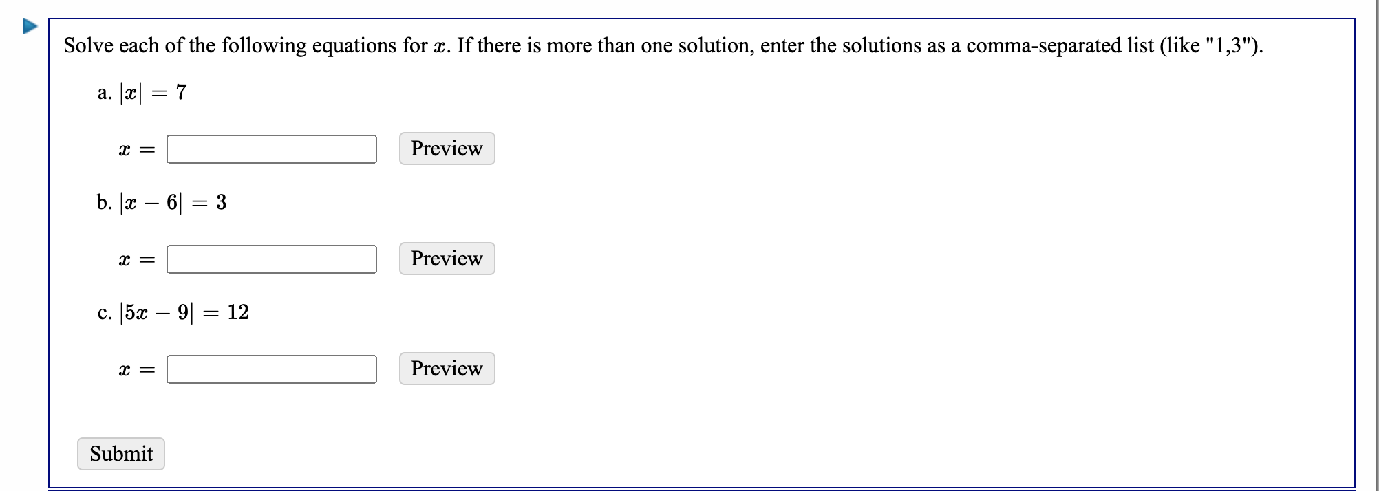 Solved Solve each of the following equations for xx. If | Chegg.com