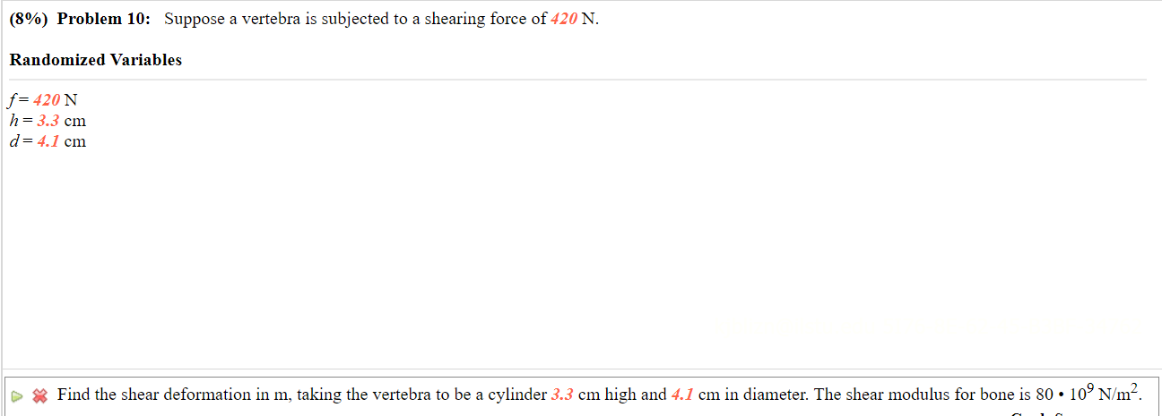 Solved (8\%) Problem 10: Suppose a vertebra is subjected to | Chegg.com Solved (8\%) Problem 10: Suppose a vertebra is subjected to | Chegg.com