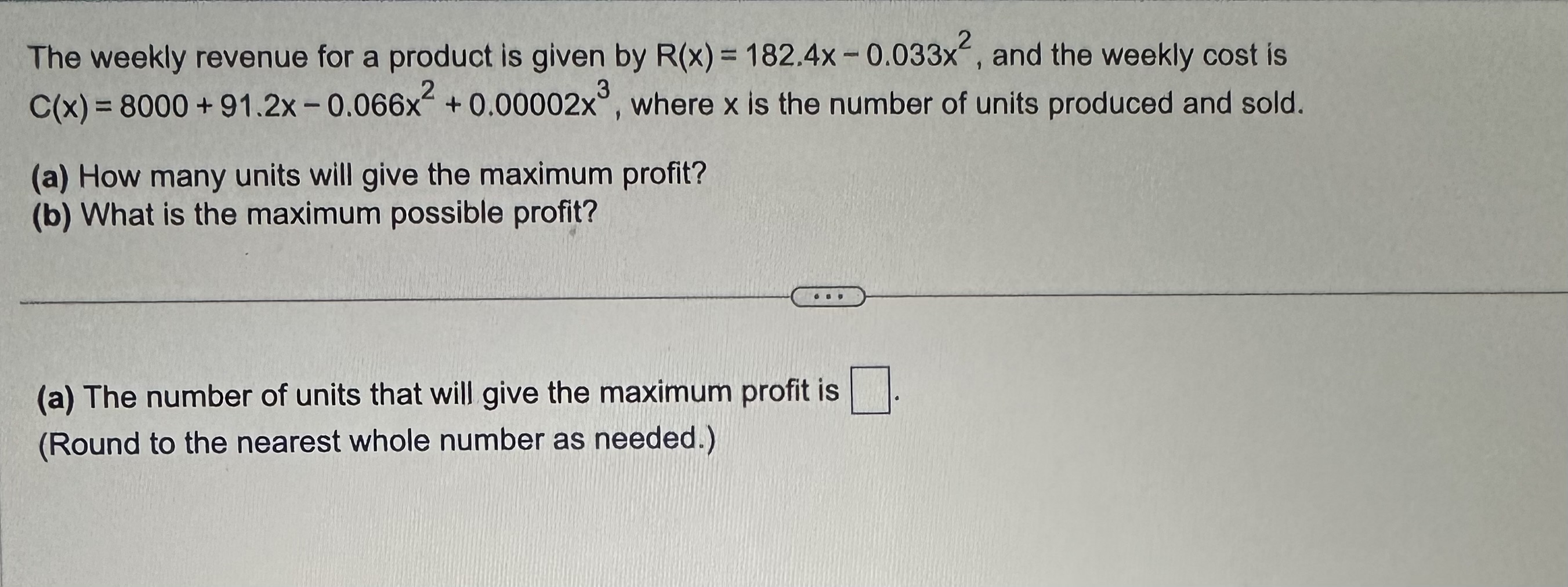 Solved The weekly revenue for a product is given by | Chegg.com