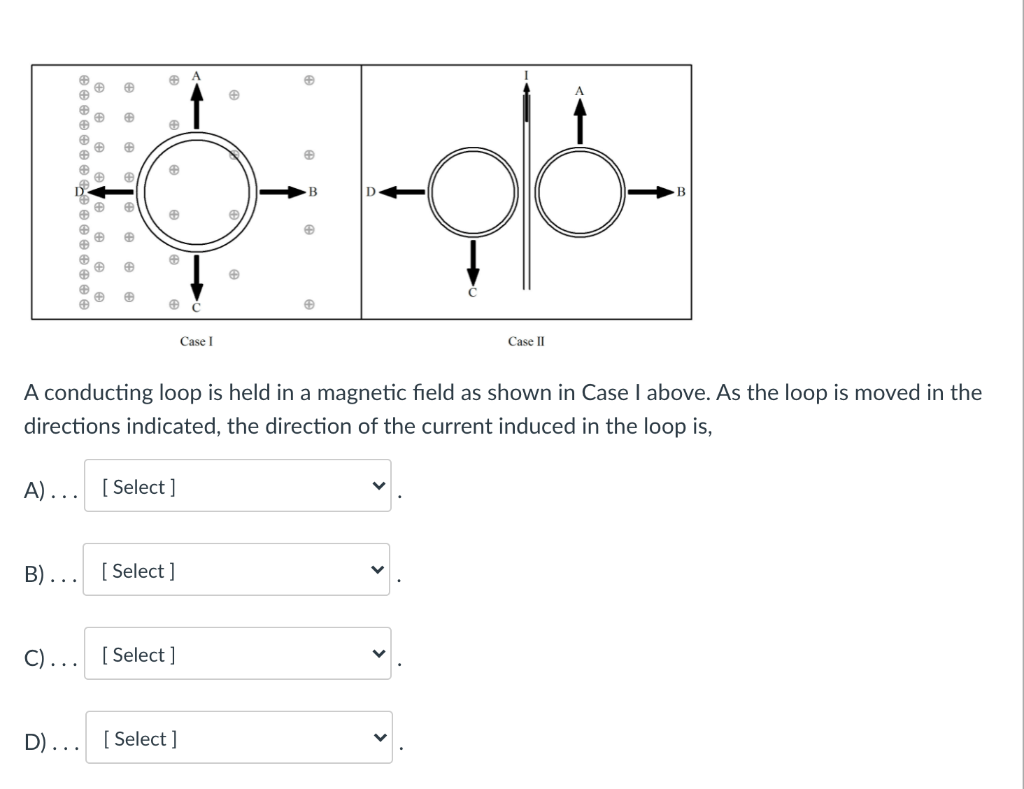 Solved Case 1 Case II A conducting loop is held in a | Chegg.com