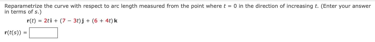 Solved Reparametrize the curve with respect to arc length | Chegg.com