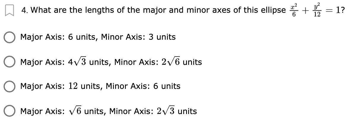 Solved 4. What are the lengths of the major and minor axes | Chegg.com