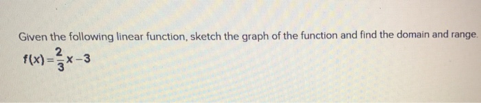Solved Given the following linear function, sketch the graph | Chegg.com