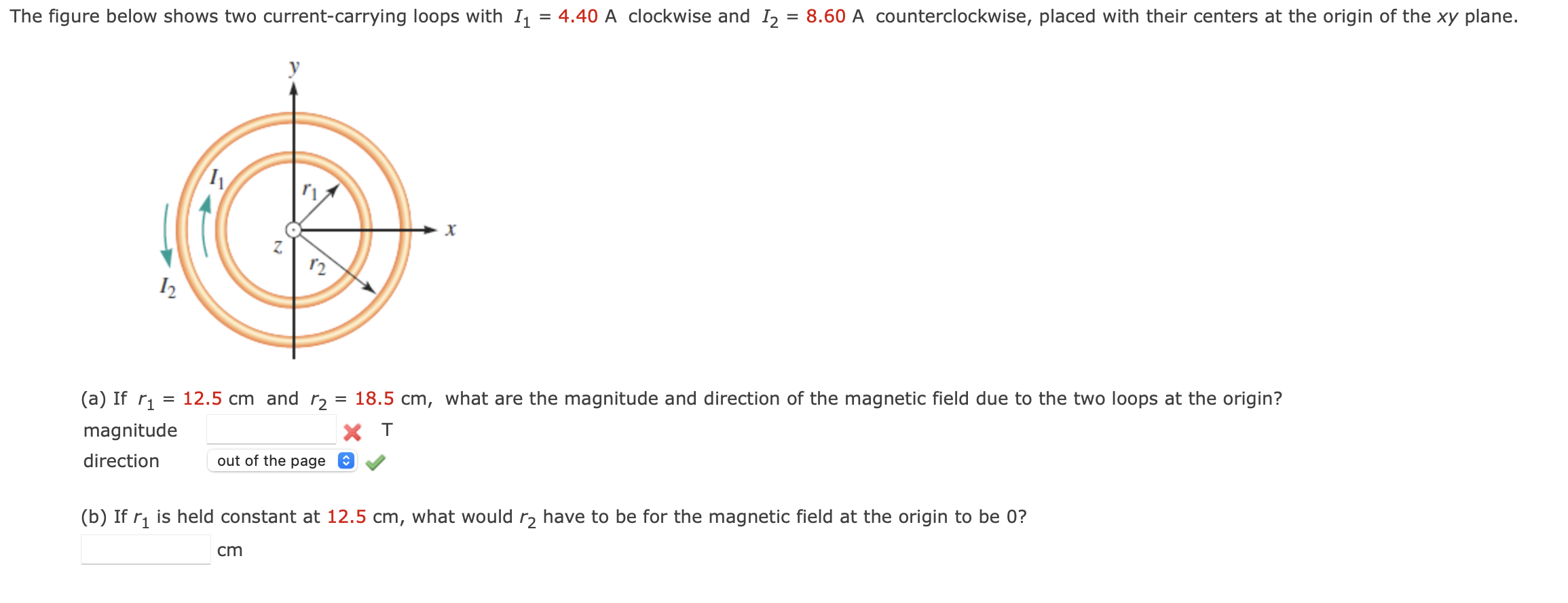 Solved The figure below shows two current-carrying loops | Chegg.com