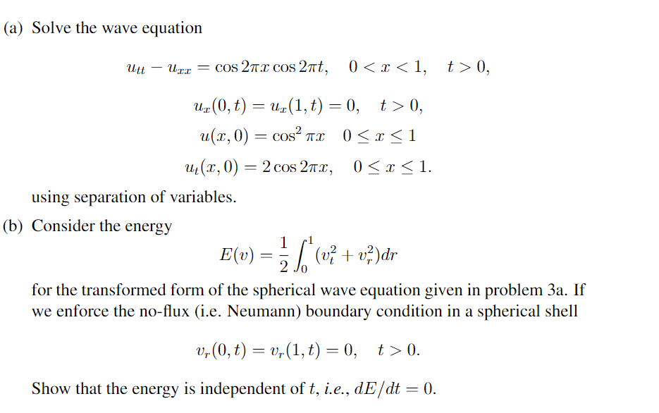 Solved (a) Solve the wave equation | Chegg.com