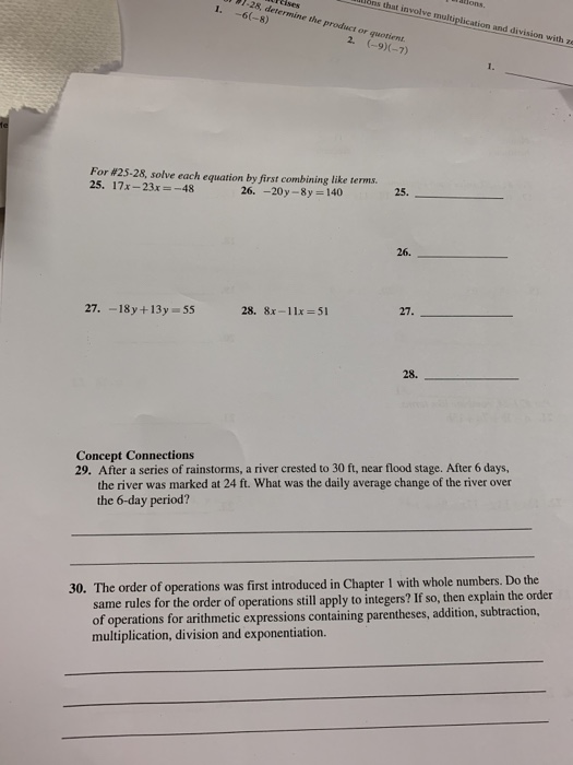 Solved 1-28, determine the product or quotient ons that | Chegg.com