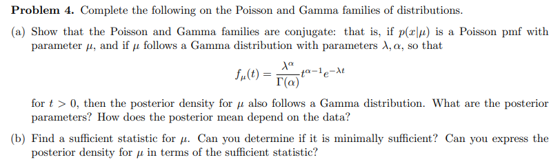 Problem 4. Complete the following on the Poisson and | Chegg.com