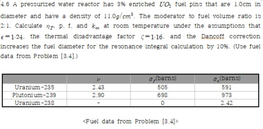 4.6 A pressurized water reactor has 3% enriched UO | Chegg.com