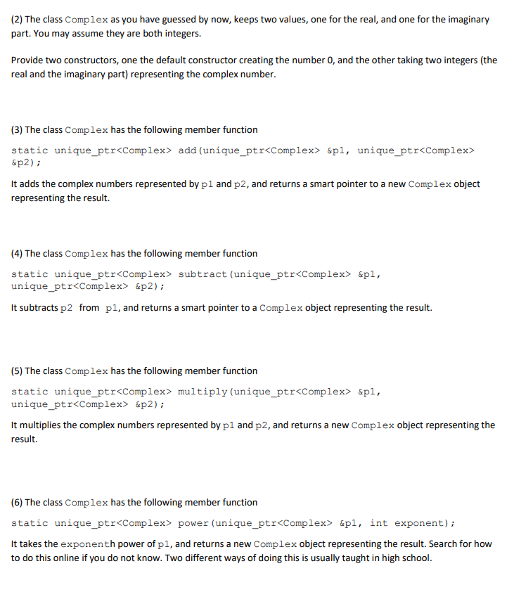 Solved You are to write a class named Complex. In what | Chegg.com