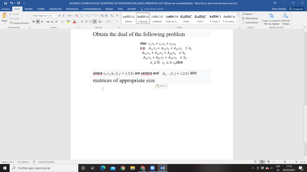 Solved SEGUNDO EXAMEN PARCIAL VESPERTINO DE PROGRAMACION | Chegg.com