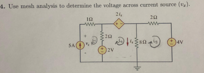 Solved Use mesh analysis to determine the voltage across | Chegg.com