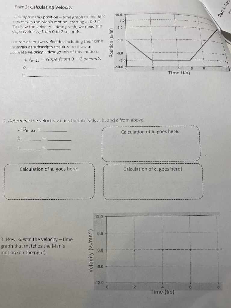 Solved Part 3: Calculating Velocity Part 4: Trans 10.0 7.0 | Chegg.com