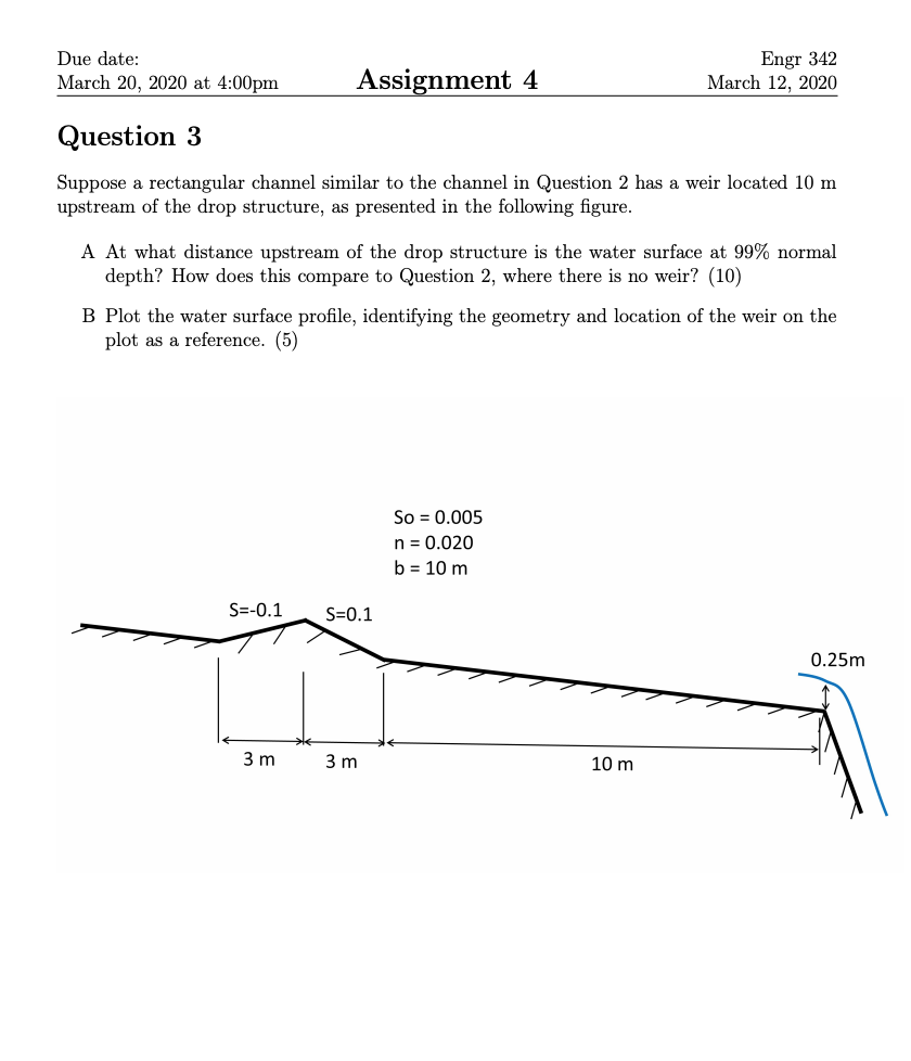Question 2 Water flows through a rectangular channel | Chegg.com