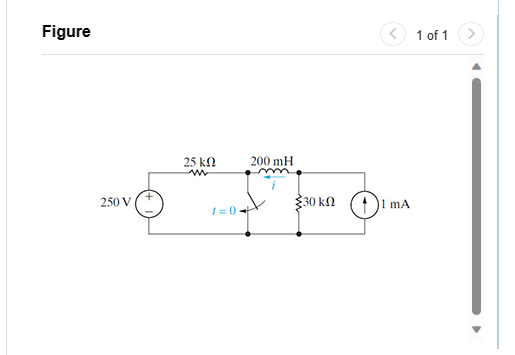 Solved After the switch in the circuit in has been open for | Chegg.com