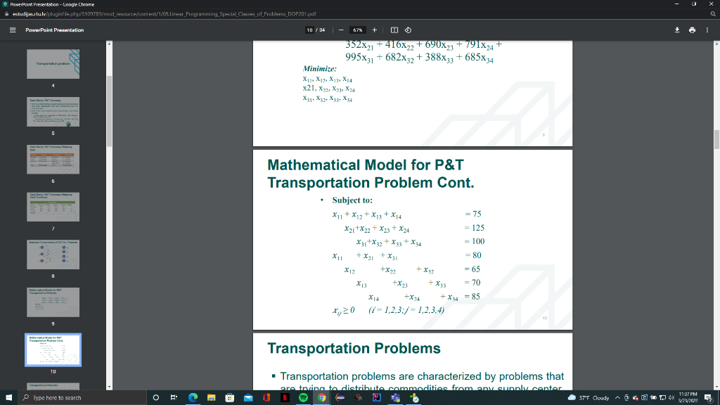 Solved Transportation Problem .Write an OPL program and | Chegg.com