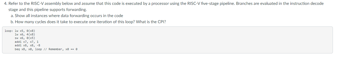 Solved 4. Refer to the RISC-V assembly below and assume that | Chegg.com
