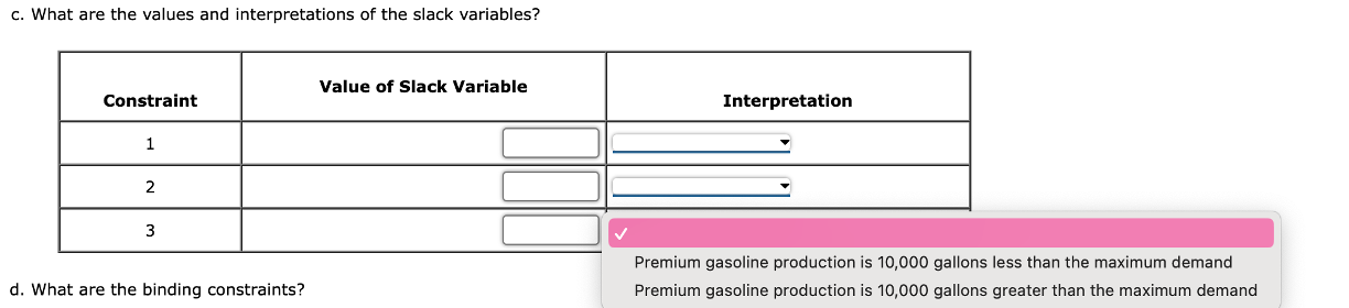 Solved Drop Down Options for question A: (All questions in | Chegg.com