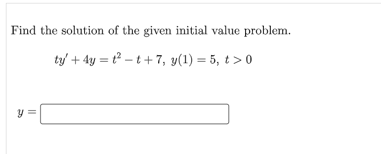 Solved Find the solution of the given initial value problem. | Chegg.com