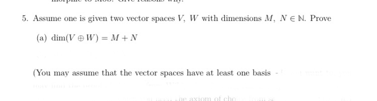 Solved 5. Assume one is given two vector spaces V,W with | Chegg.com