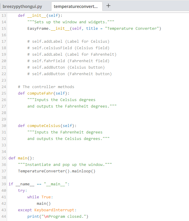 Solved breezypythongui.py temperatureconvert... + | Chegg.com