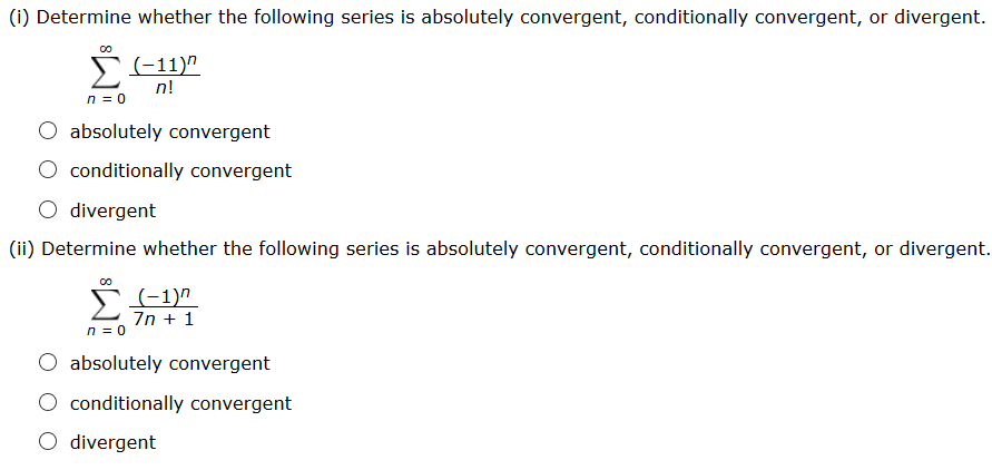 Solved I Determine Whether The Following Series Is