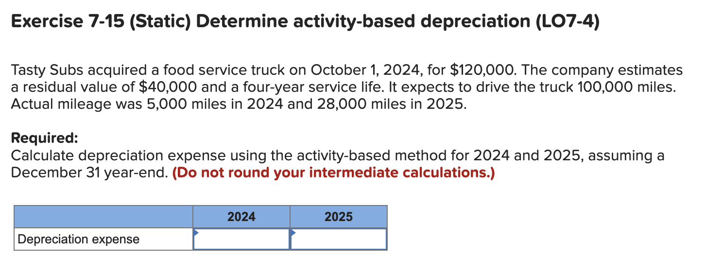 Solved Exercise 7-15 (Static) Determine activity-based | Chegg.com