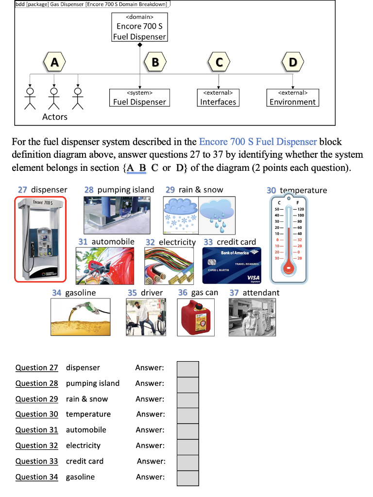 Solved For the fuel dispenser system described in the Encore | Chegg.com