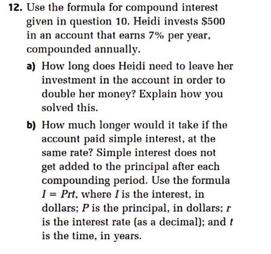 Solved 2. Use the formula for compound interest given in | Chegg.com