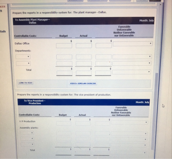 Solved xercise 10-13 ey Company's organization chart indudes | Chegg.com
