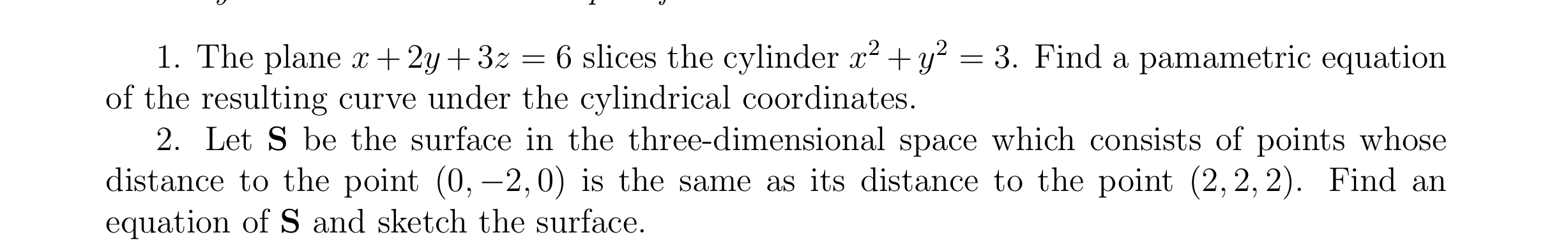 Solved 1. The plane x+2y+3z=6 slices the cylinder x2+y2=3. | Chegg.com