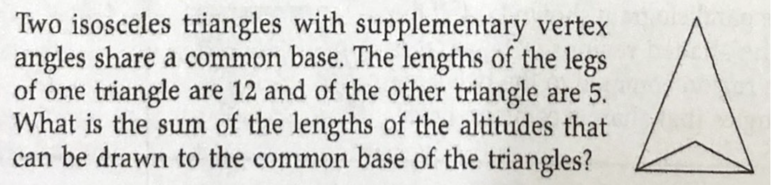 Solved Two isosceles triangles with supplementary | Chegg.com