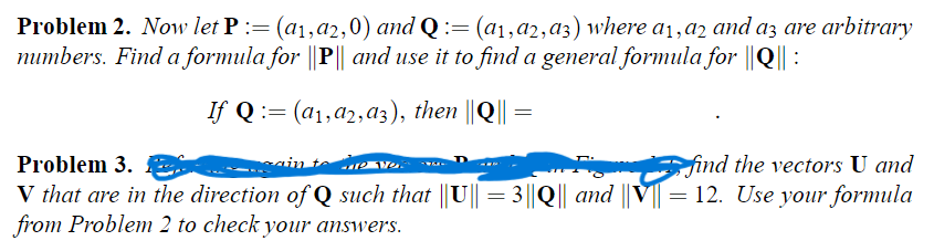 Solved Problem 2. Now let P := (a₁, a2,0) and Q := (a₁, a2, | Chegg.com