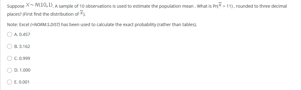 Solved Suppose XN(10,1). A sample of 10 observations is used | Chegg.com