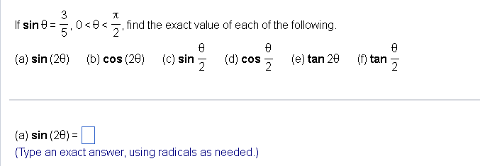 Solved If sinθ=53,0