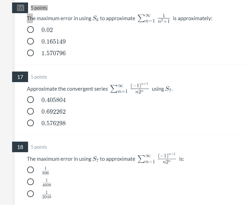 Solved 16 5 points The maximum error in using S& to | Chegg.com