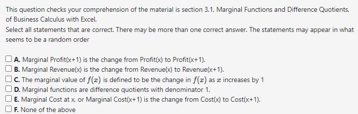 Solved This question checks your comprehension of the | Chegg.com