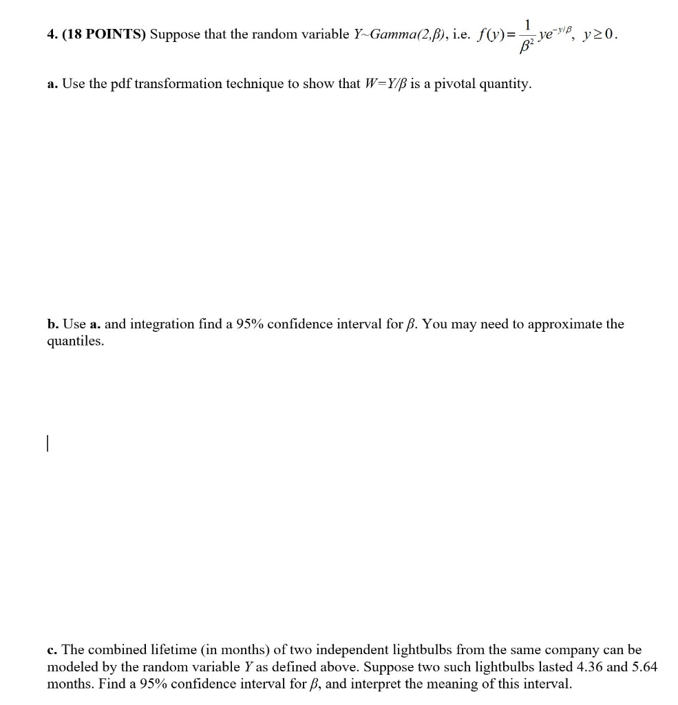 Solved 4. (18 POINTS) Suppose that the random variable | Chegg.com