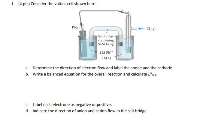 Solved 1. (4 pts) Consider the voltaic cell shown here: | Chegg.com Solved 1. (4 pts) Consider the voltaic cell shown here: | Chegg.com