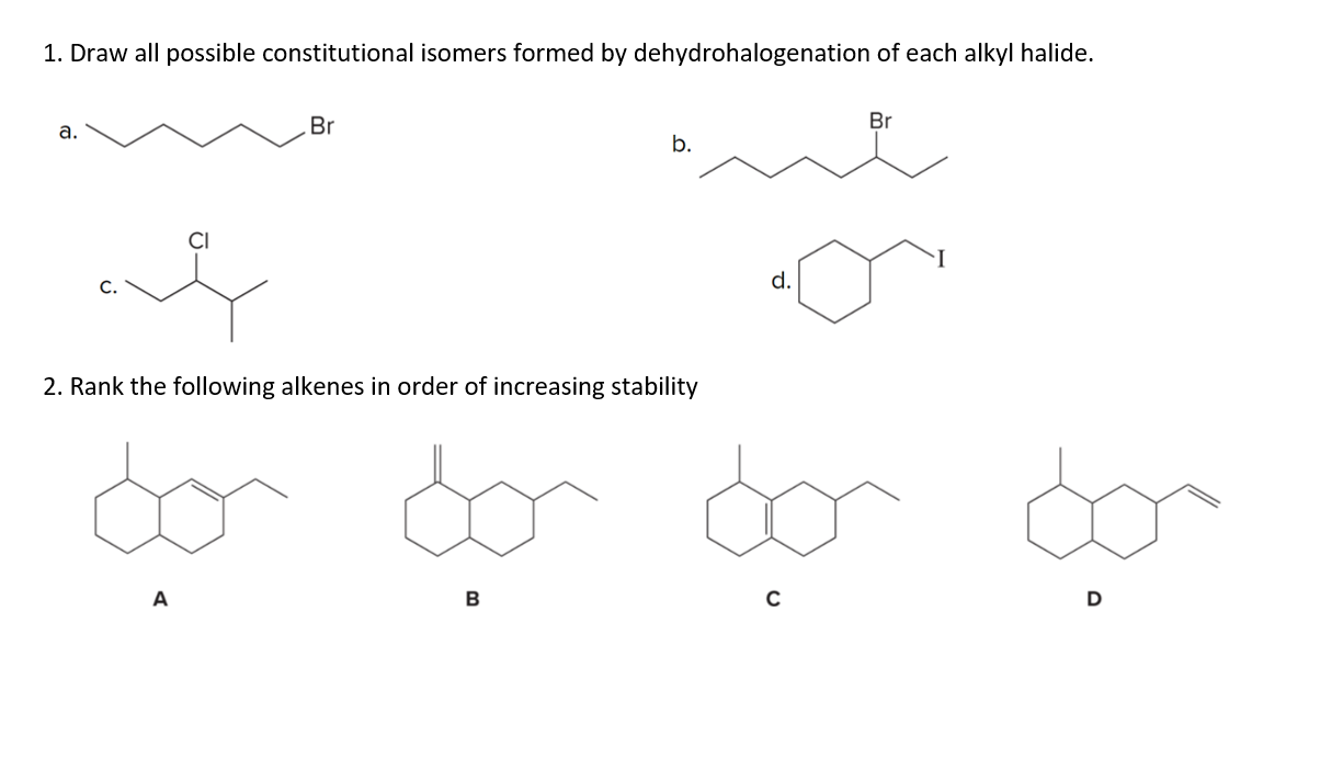 Solved 1. Draw all possible constitutional isomers formed by | Chegg.com