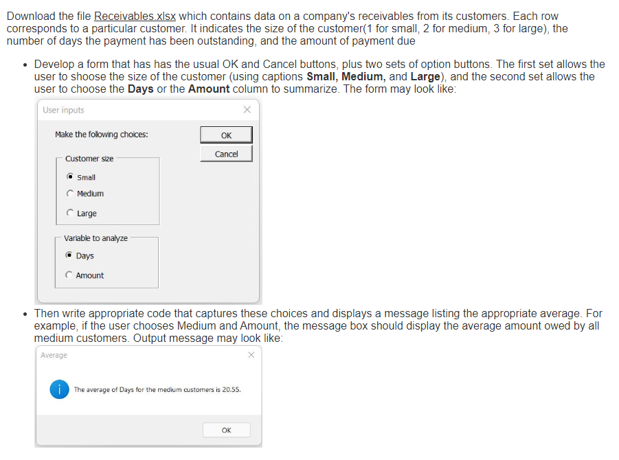 Download the file Receivables.xlsx which contains | Chegg.com