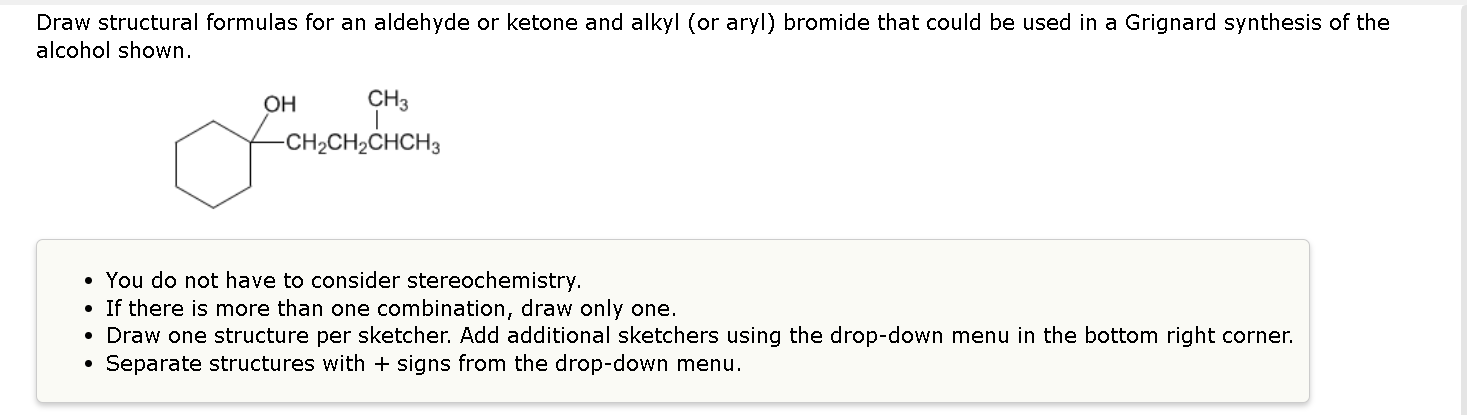 Solved Draw structural formulas for an aldehyde or ketone | Chegg.com