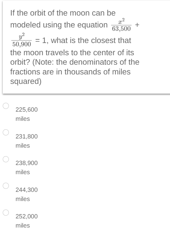 Solved If the orbit of the moon can be modeled using the | Chegg.com