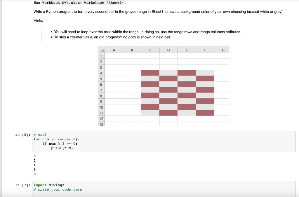 Solved See Workbook HW4.xlsx: Worksheet 'Sheet 1′. Write a | Chegg.com