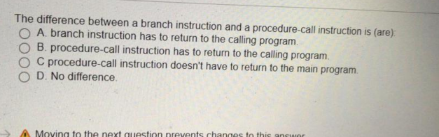 Solved The difference between a branch instruction and a | Chegg.com