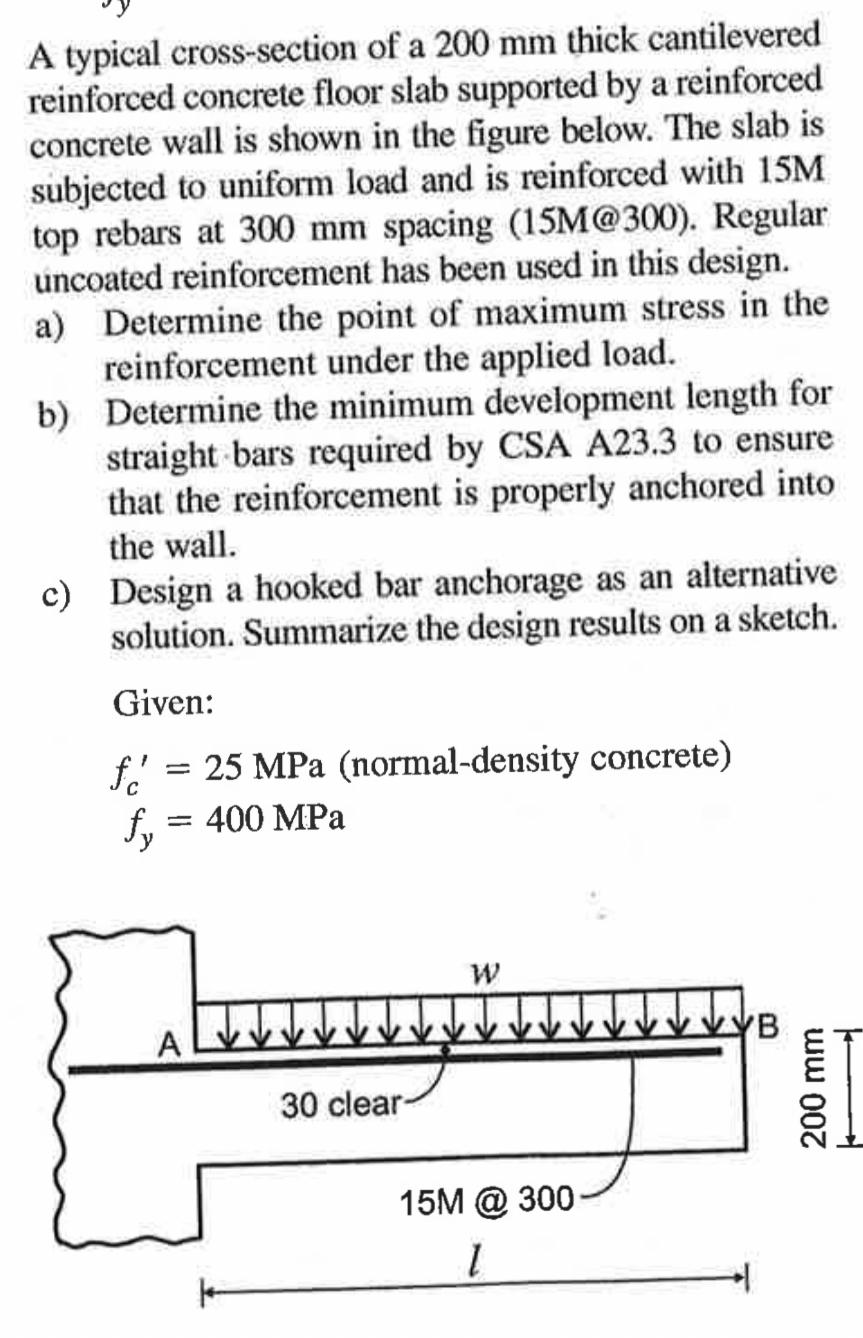 Solved A typical cross-section of a 200 mm thick | Chegg.com